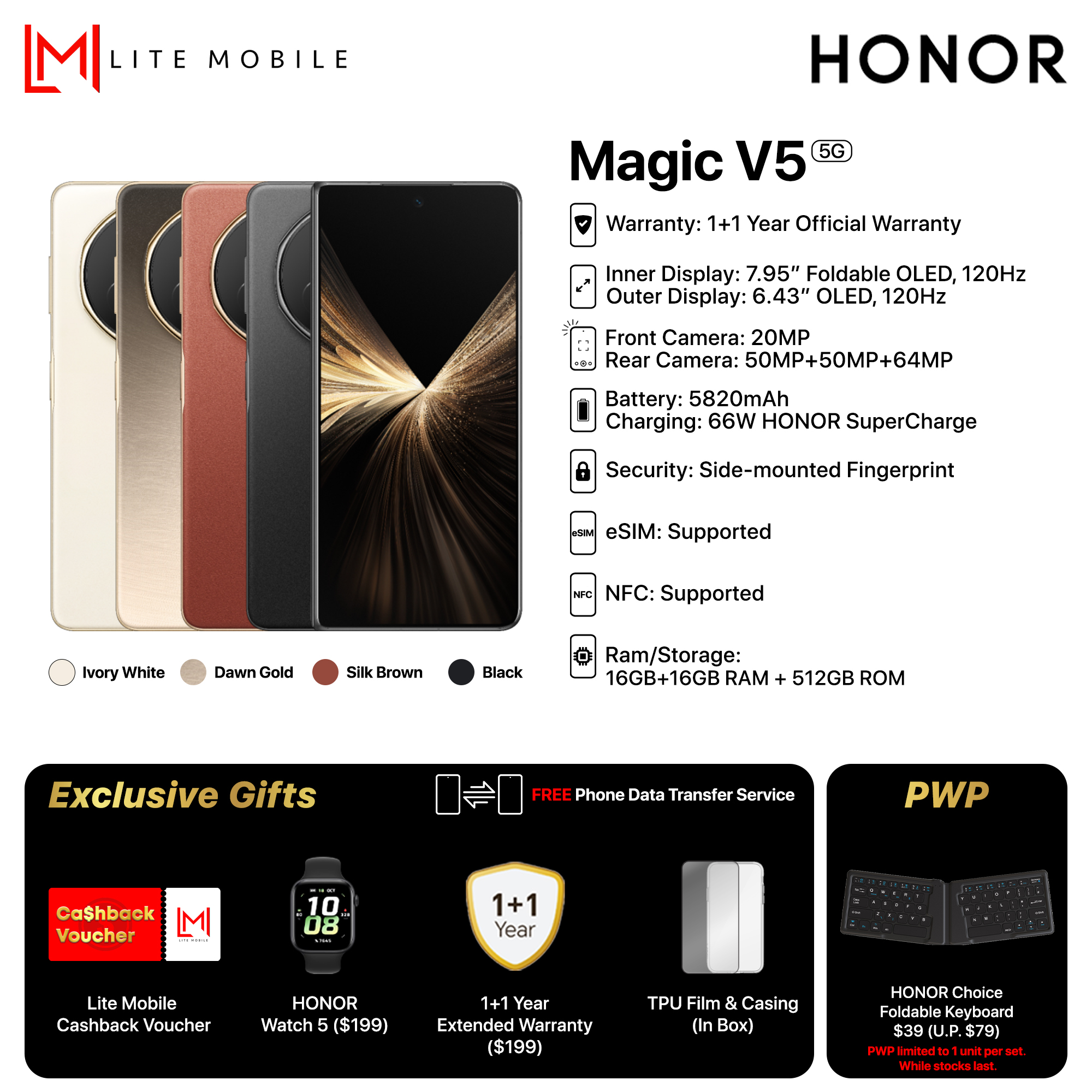 Honor Magic V5 5G | Mobile Phone Repair & Mobile Phone Shop Singapore ...